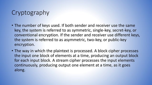 Information and network security 11 cryptography and cryptanalysis | PPT