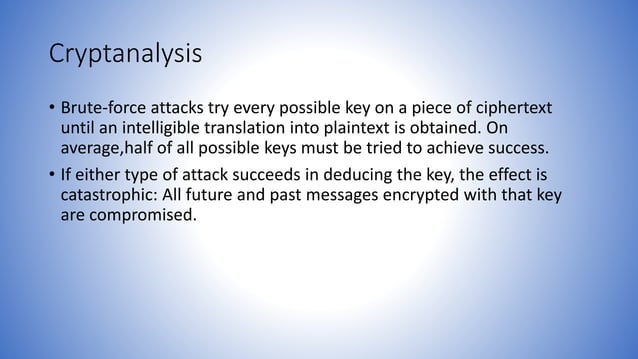 Information and network security 11 cryptography and cryptanalysis ...