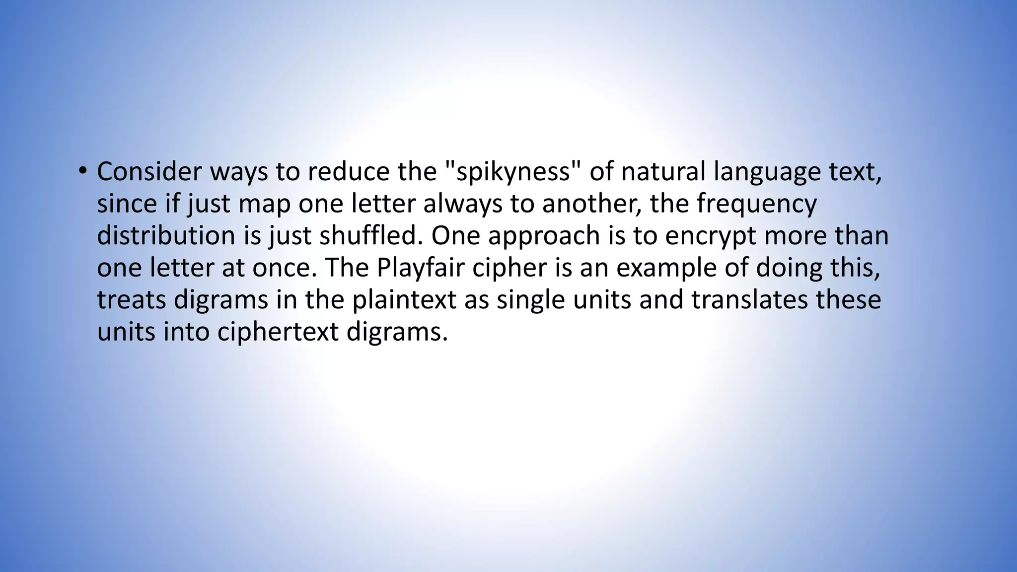 Information and network security 13 playfair cipher | PPTX | Programming Languages | Computing