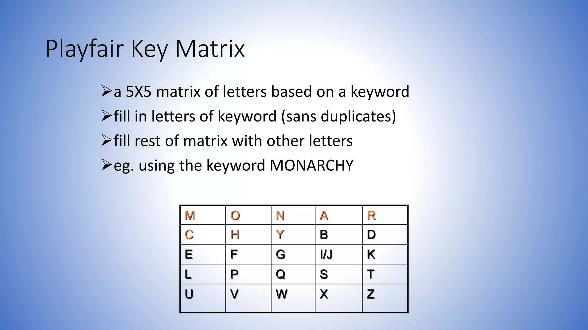 Information and network security 13 playfair cipher | PPTX