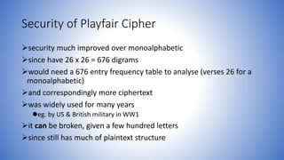 Information and network security 13 playfair cipher | PPTX | Programming Languages | Computing