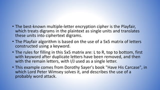 Information and network security 13 playfair cipher | PPT