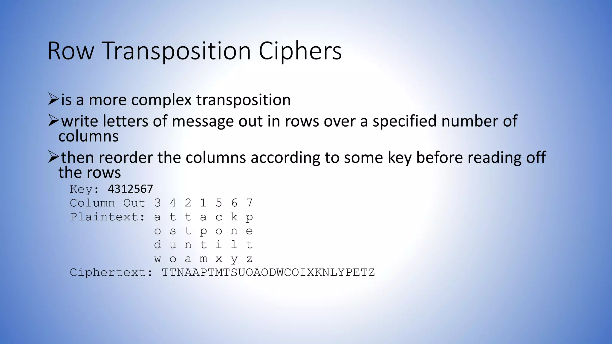 Information and network security 16 transposition ciphers | PPTX