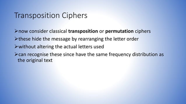 Information and network security 16 transposition ciphers | PPT