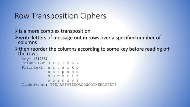 Information and network security 16 transposition ciphers | PPT