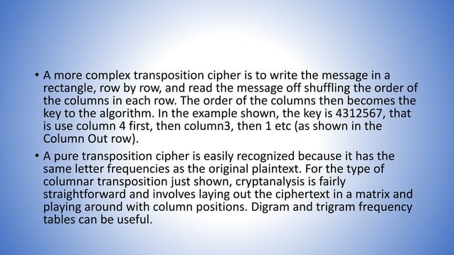 Information and network security 16 transposition ciphers | PPT