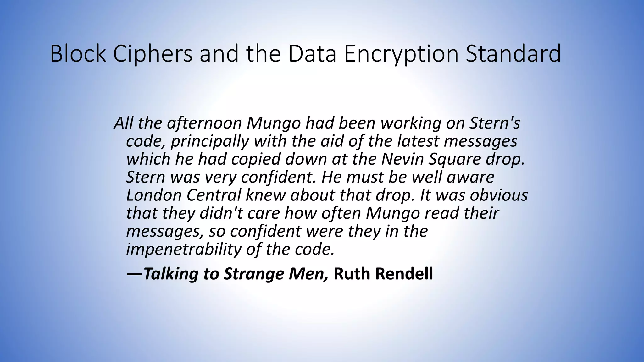 Information and network security 18 modern techniques block ciphers | PPTX