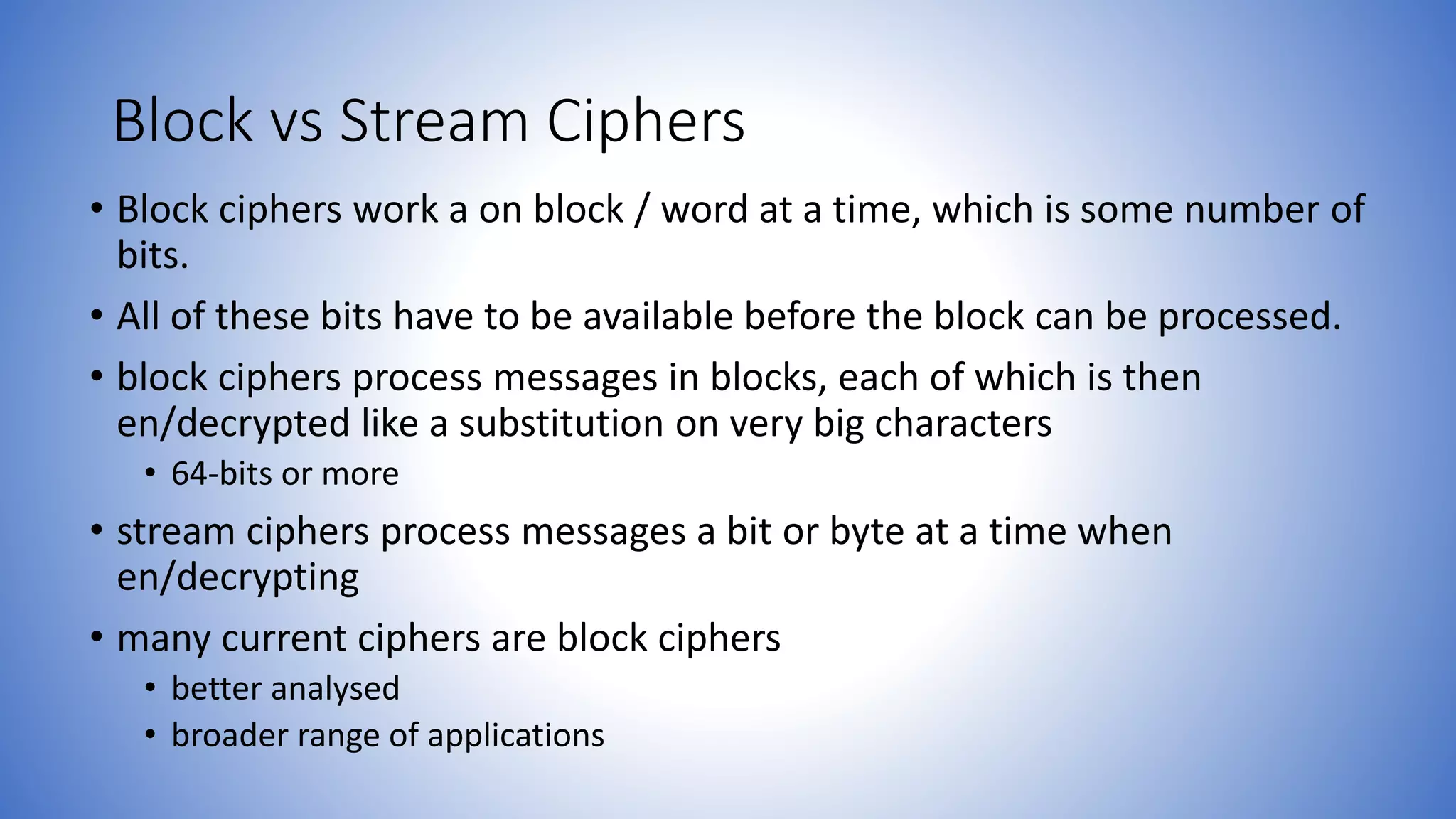Information and network security 18 modern techniques block ciphers | PPTX