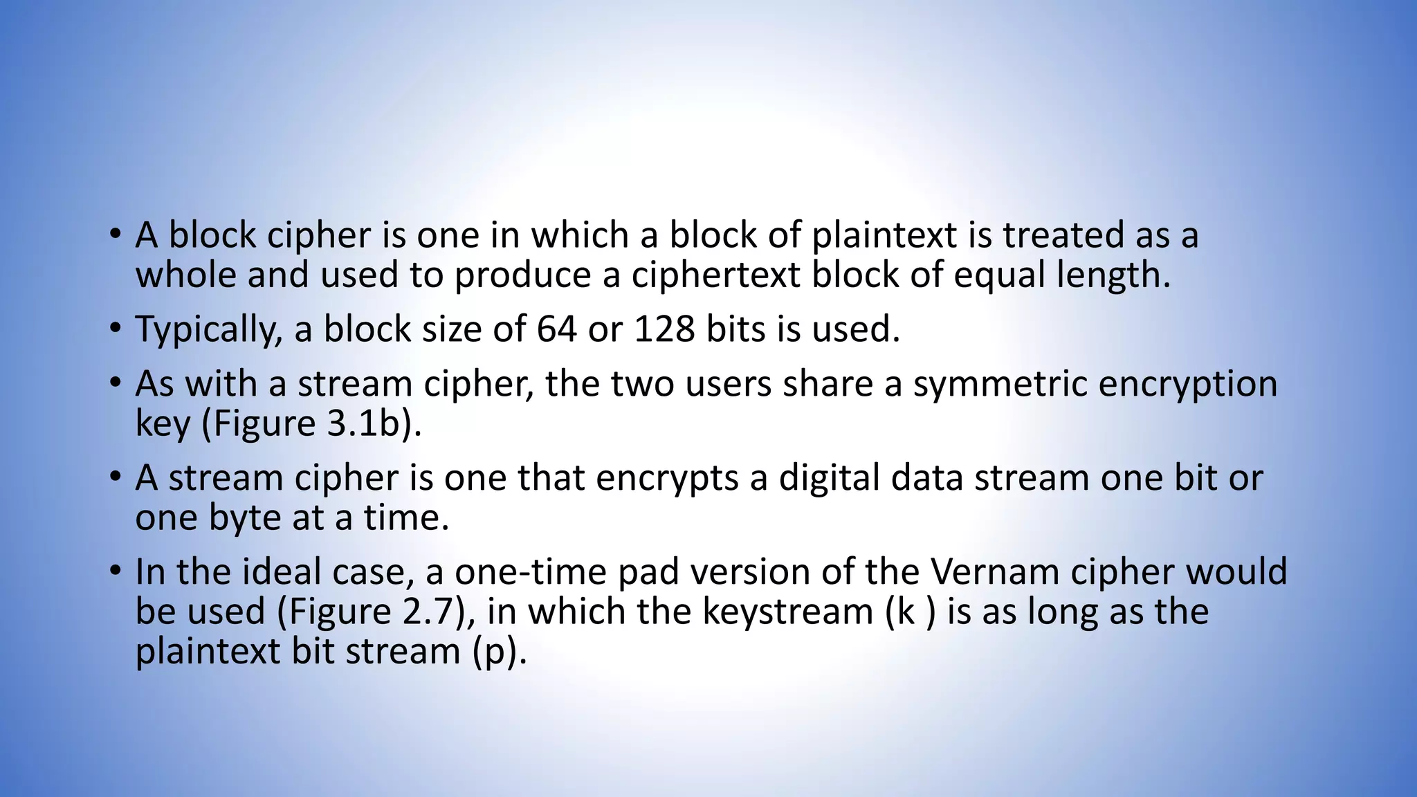 Information and network security 18 modern techniques block ciphers | PPTX