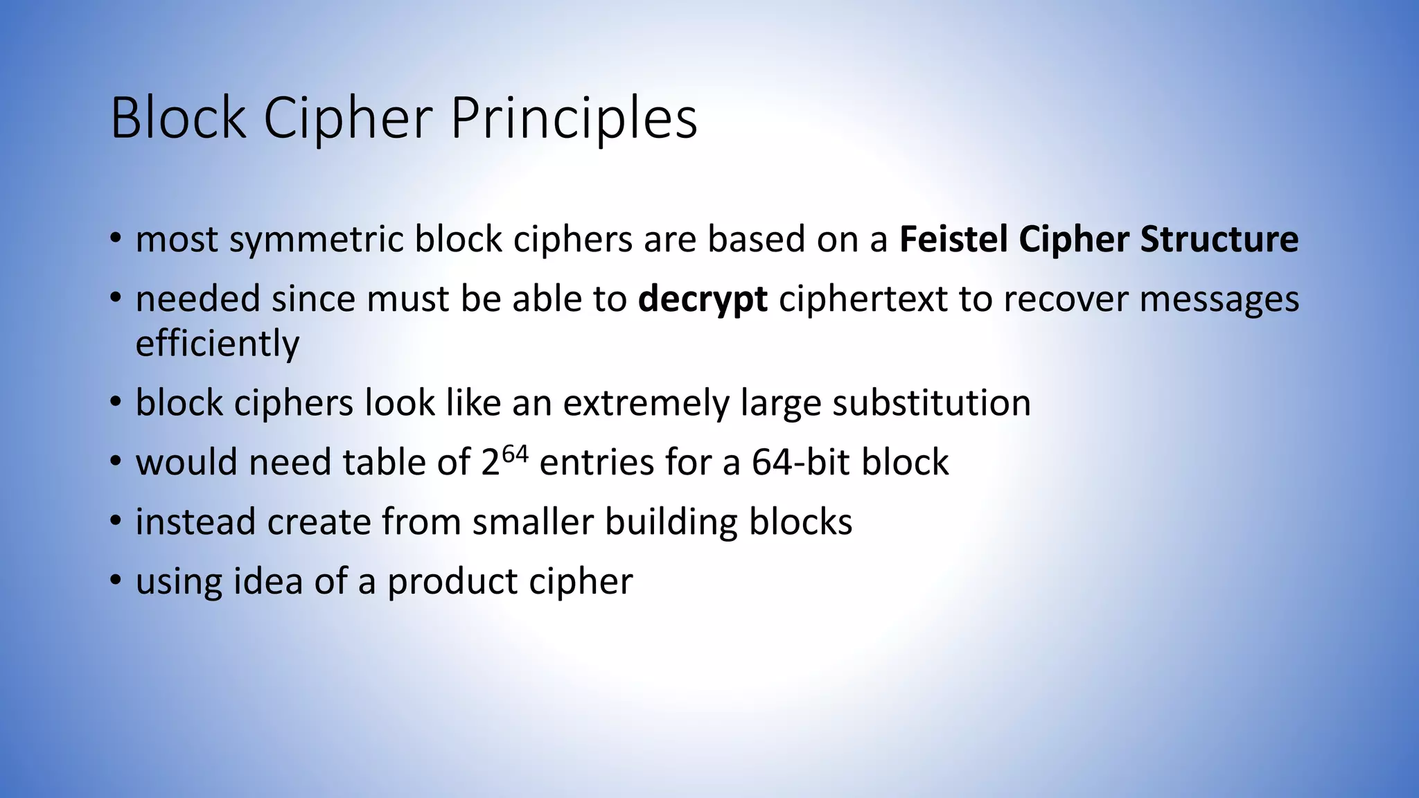Information and network security 18 modern techniques block ciphers | PPTX