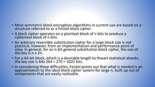 Information and network security 18 modern techniques block ciphers | PPTX
