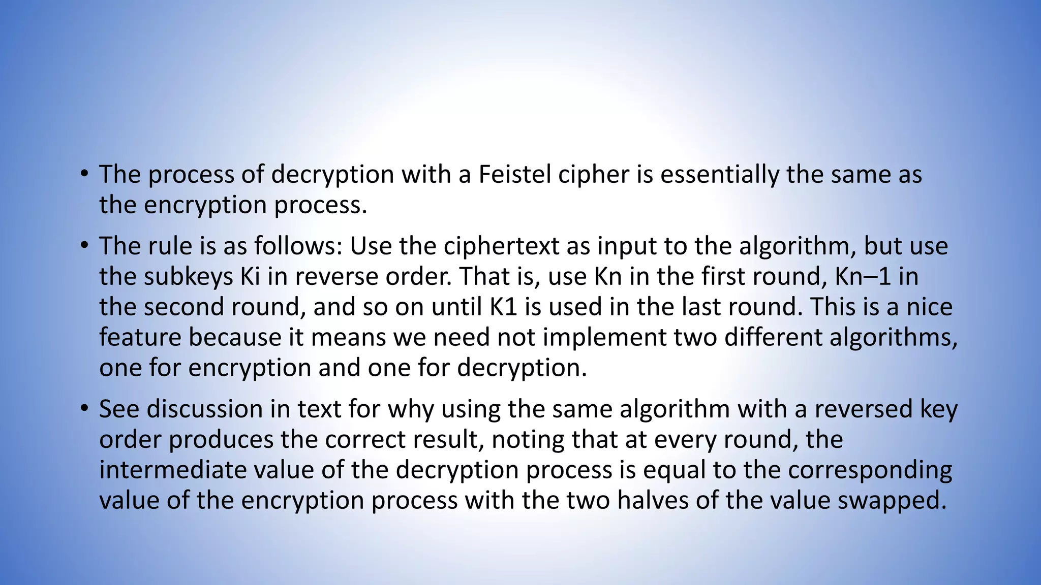 Information And Network Security 19 Feistel Cipher Pptx Programming Languages Computing