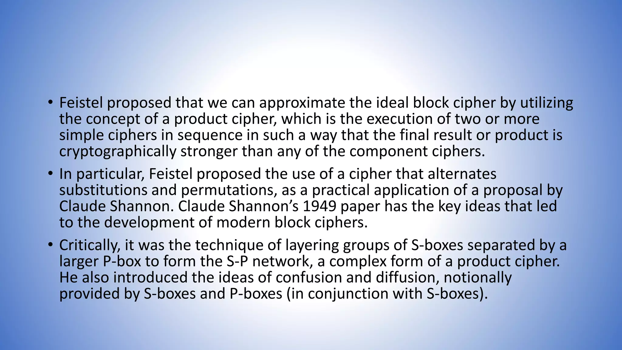 Information and network security 19 feistel cipher | PPTX | Programming Languages | Computing