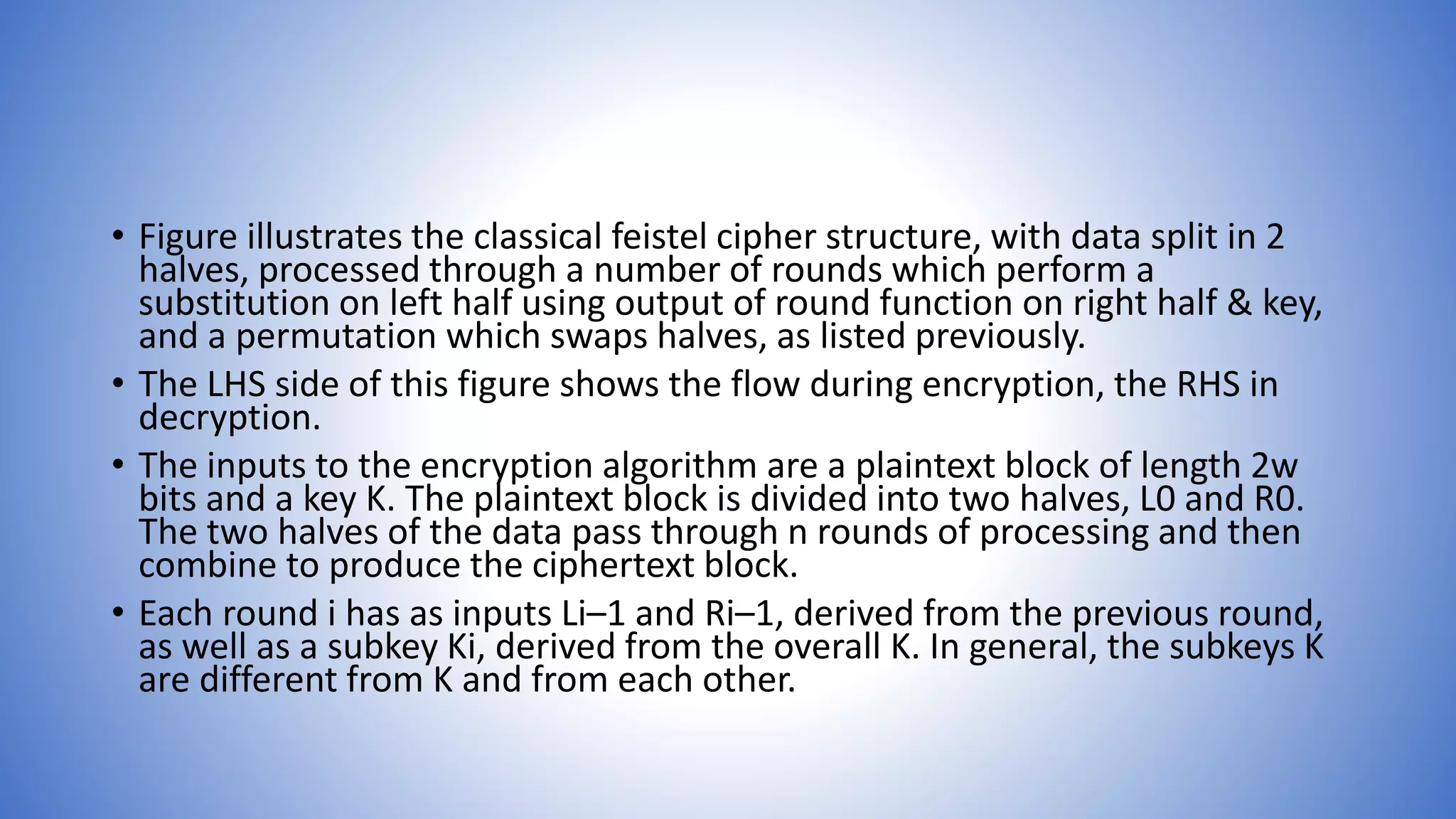 Information and network security 19 feistel cipher | PPTX