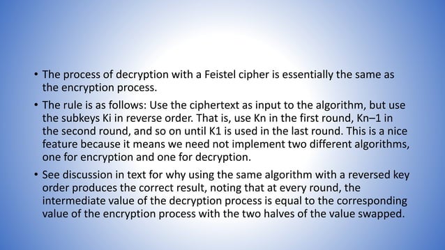 Information and network security 19 feistel cipher | PPTX | Programming Languages | Computing