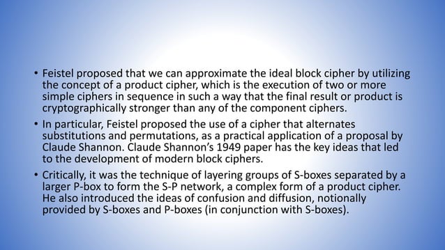 Information And Network Security 19 Feistel Cipher Pptx Programming