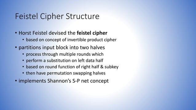 Information And Network Security 19 Feistel Cipher Pptx