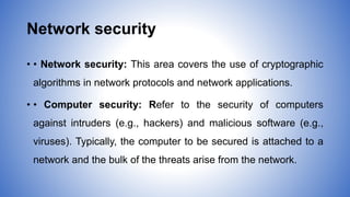 Information and network security 1 introduction | PPTX