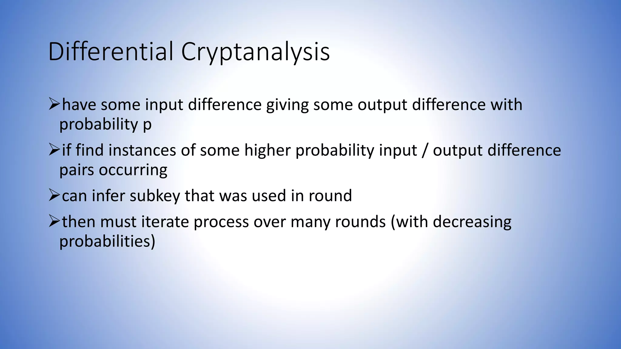 Information and network security 22 differential cryptanalysis | PPTX