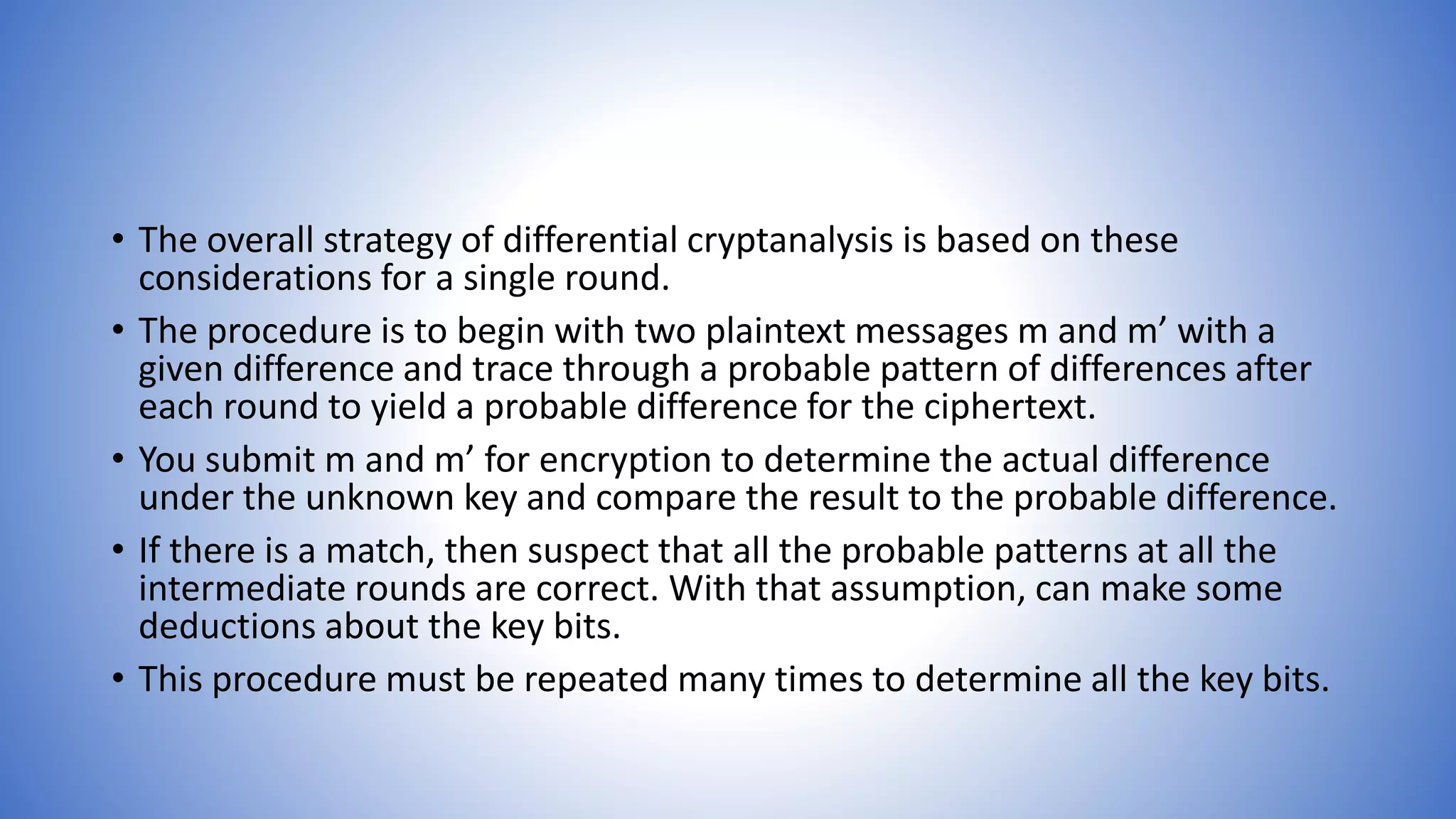 Information and network security 22 differential cryptanalysis | PPTX
