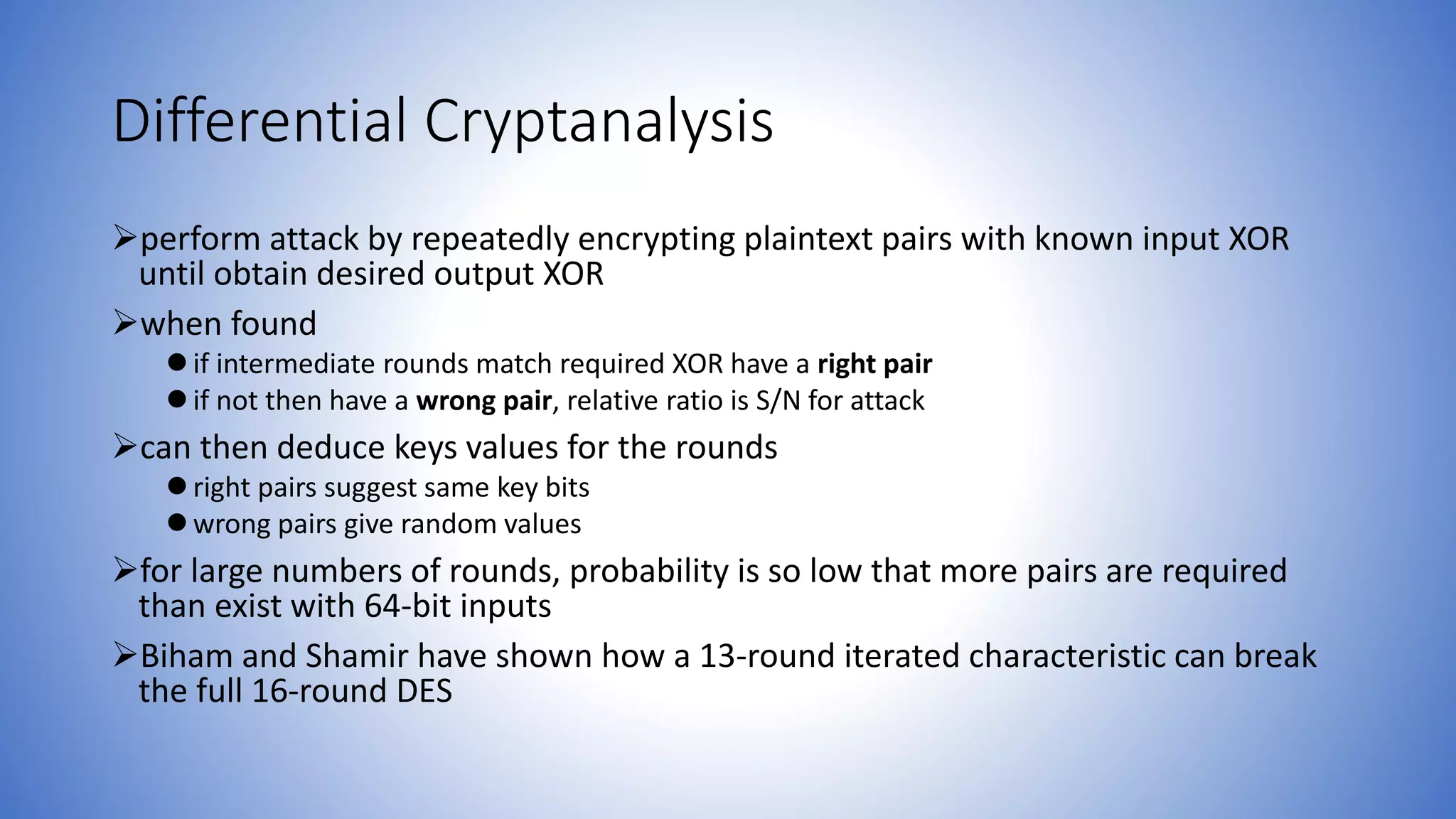 Information and network security 22 differential cryptanalysis | PPTX