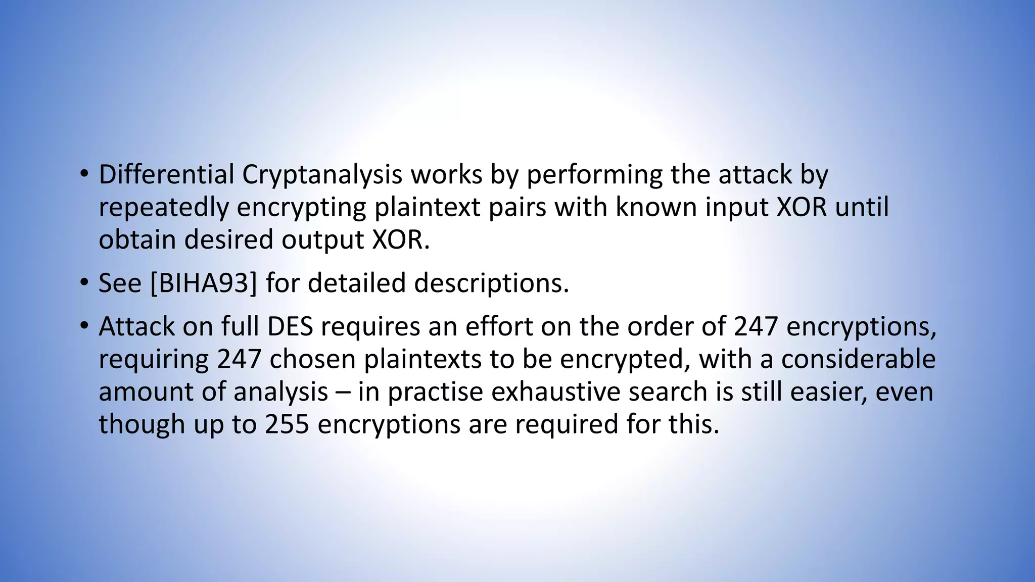 Information and network security 22 differential cryptanalysis | PPTX