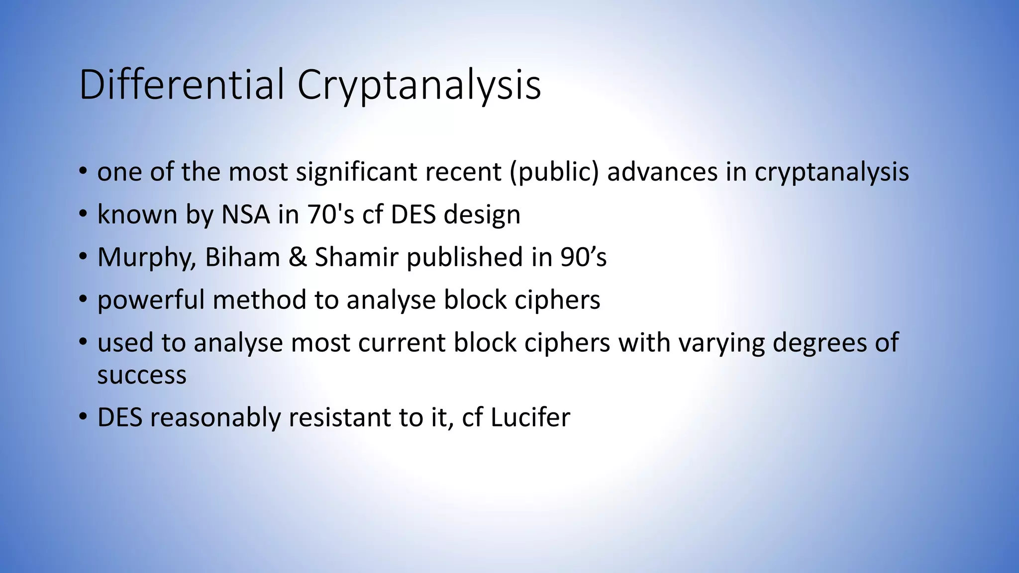 Information and network security 22 differential cryptanalysis | PPTX