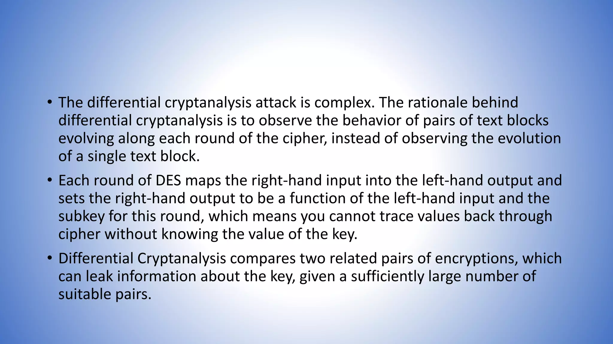 Information And Network Security 22 Differential Cryptanalysis Pptx Computing Technology