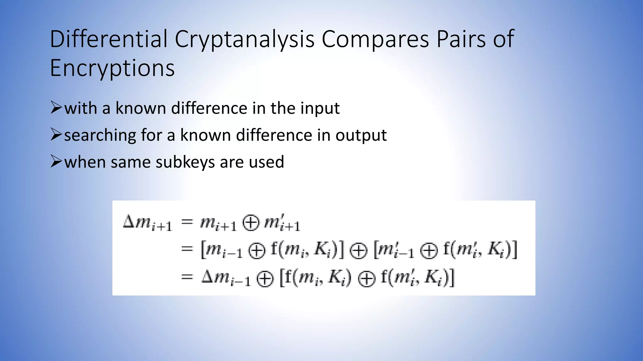 Information and network security 22 differential cryptanalysis | PPTX