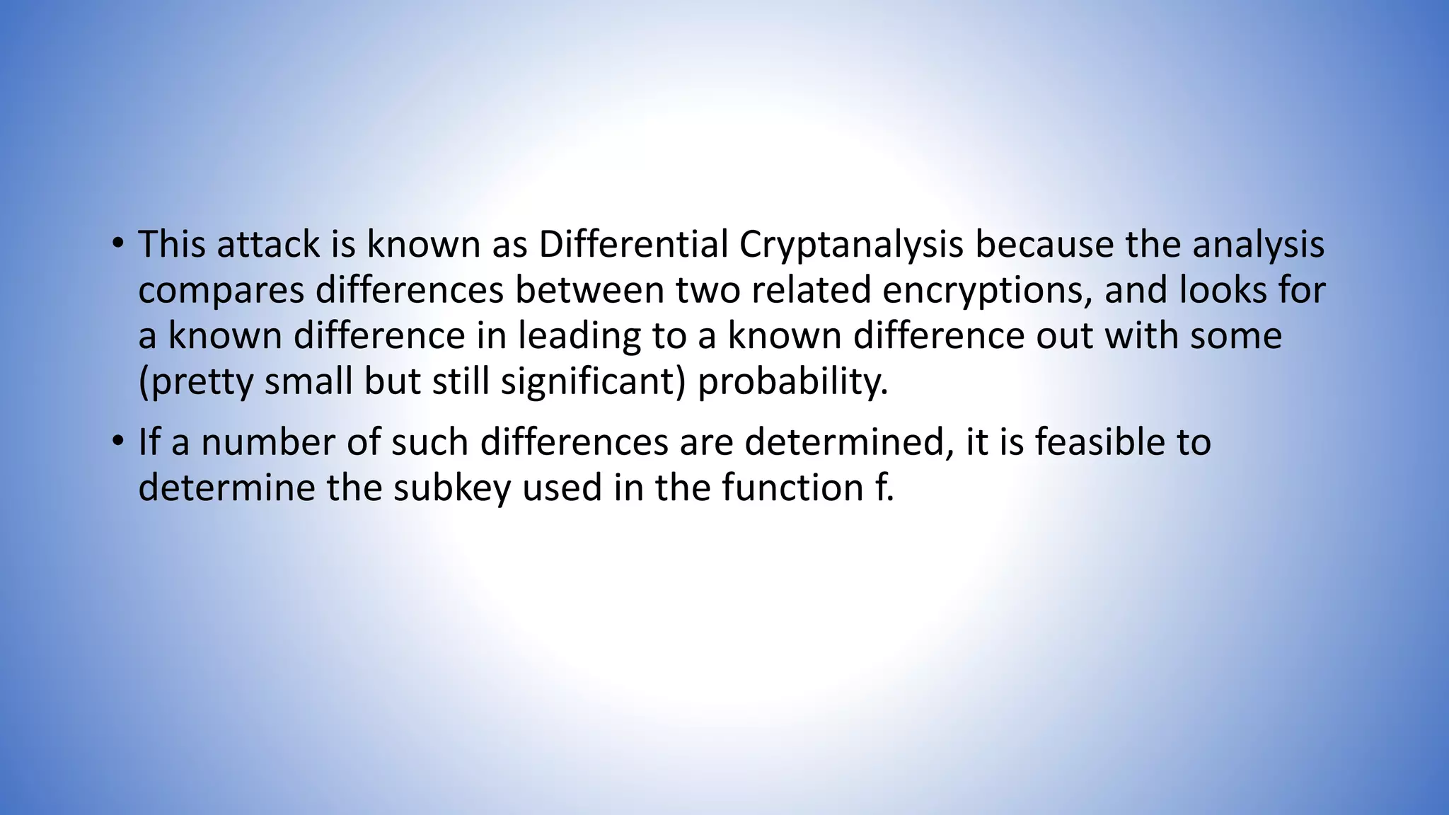 Information And Network Security 22 Differential Cryptanalysis Ppt