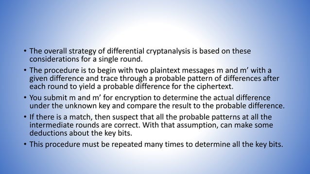 Information And Network Security 22 Differential Cryptanalysis Ppt