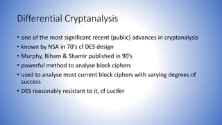 Information and network security 22 differential cryptanalysis | PPTX