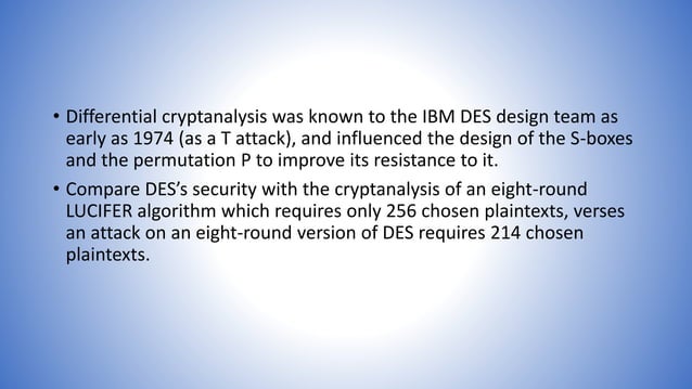 Information and network security 22 differential cryptanalysis | PPT