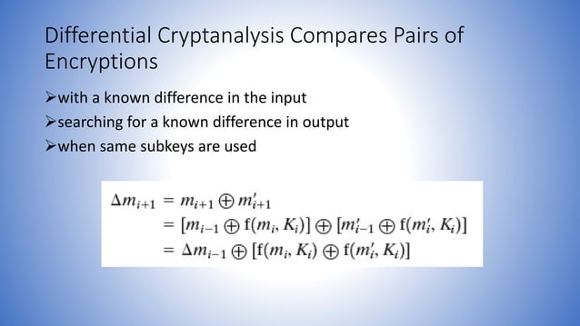 Information and network security 22 differential cryptanalysis | PPT