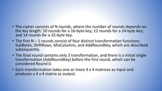Information and network security 24 advanced encryption standard aes | PPT
