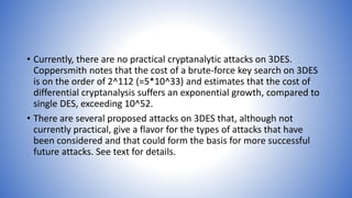 Information and network security 27 triple des | PPTX