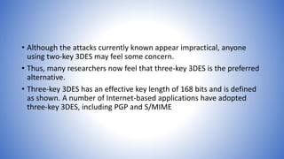 Information and network security 27 triple des | PPTX