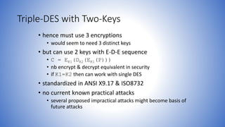 Information and network security 27 triple des | PPTX