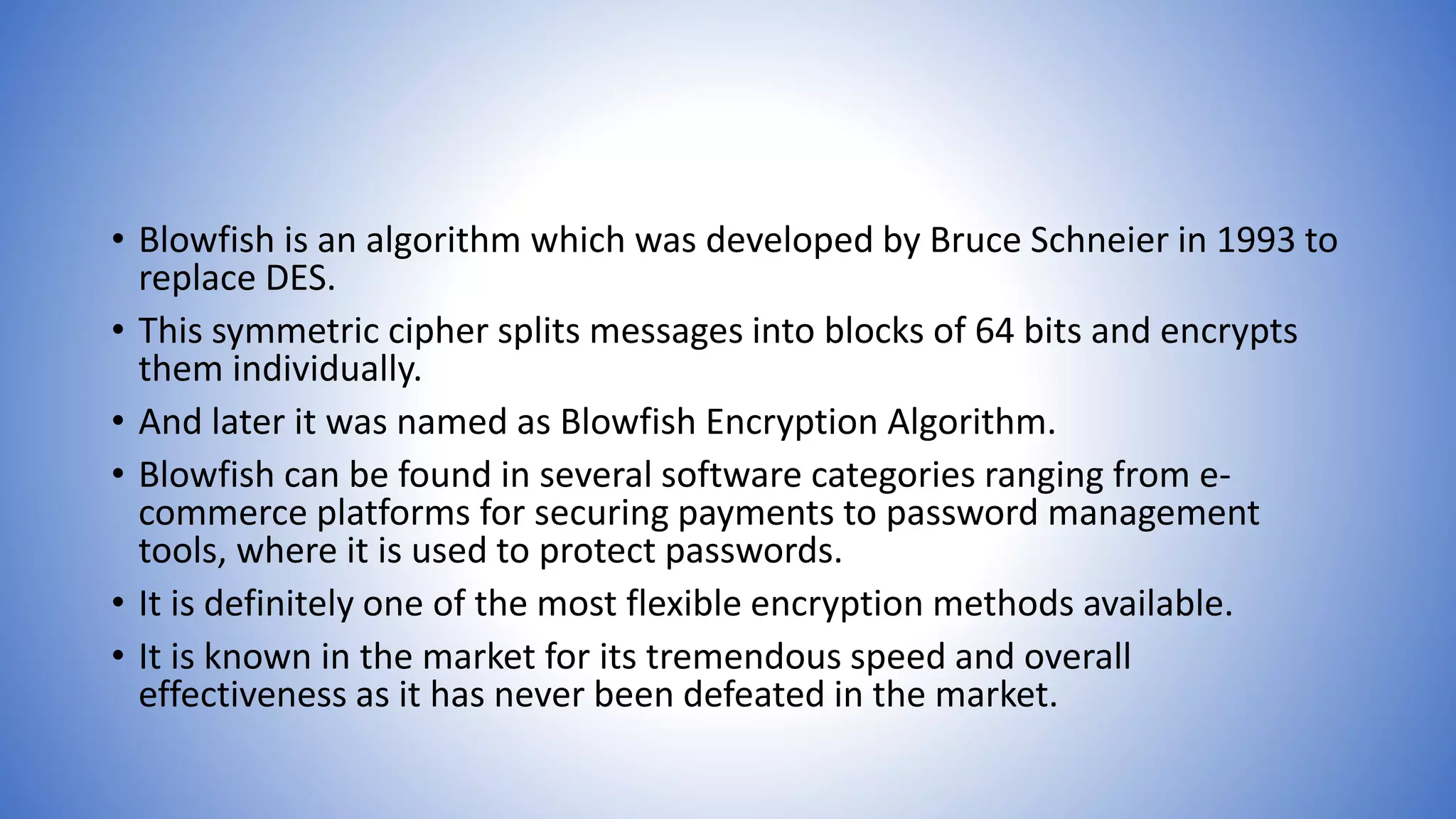Information and network security 28 blowfish | PPTX