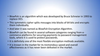 Information and network security 28 blowfish | PPTX