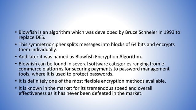 Information and network security 28 blowfish | PPTX