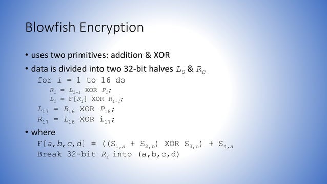 Information and network security 28 blowfish | PPTX