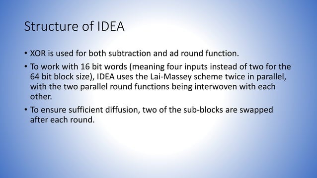 Information and network security 29 international data encryption algorithm | PPTX | Programming ...