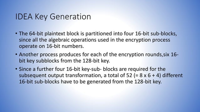 Information And Network Security 29 International Data Encryption Algorithm Pptx Programming