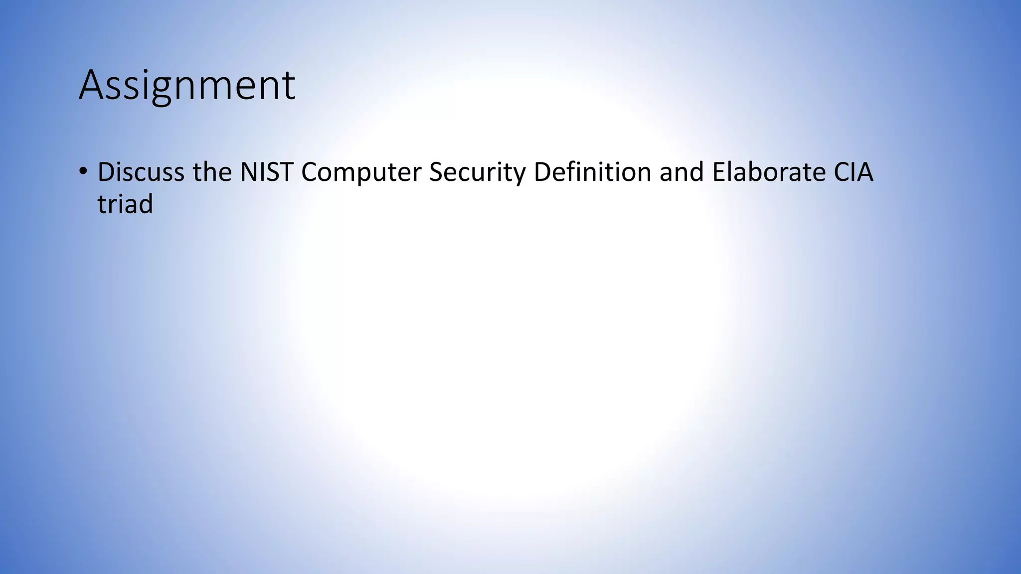 Information and network security 2 nist security definition | PPT