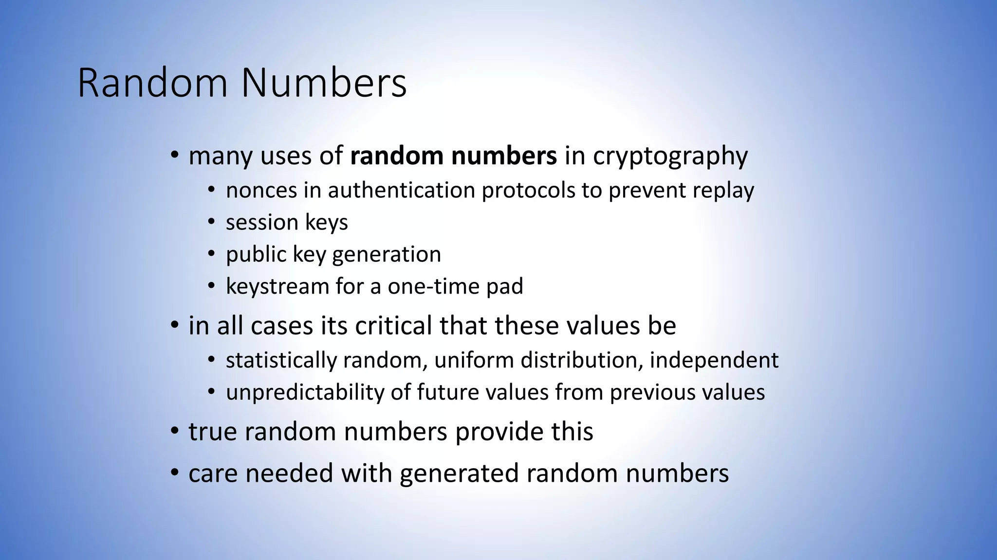 Information and network security 30 random numbers | PPTX