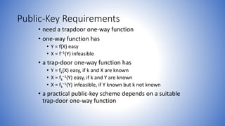 Information and network security 32 principles of public key cryptosystems | PPTX