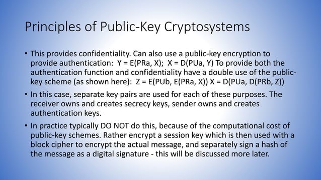 Information and network security 32 principles of public key ...