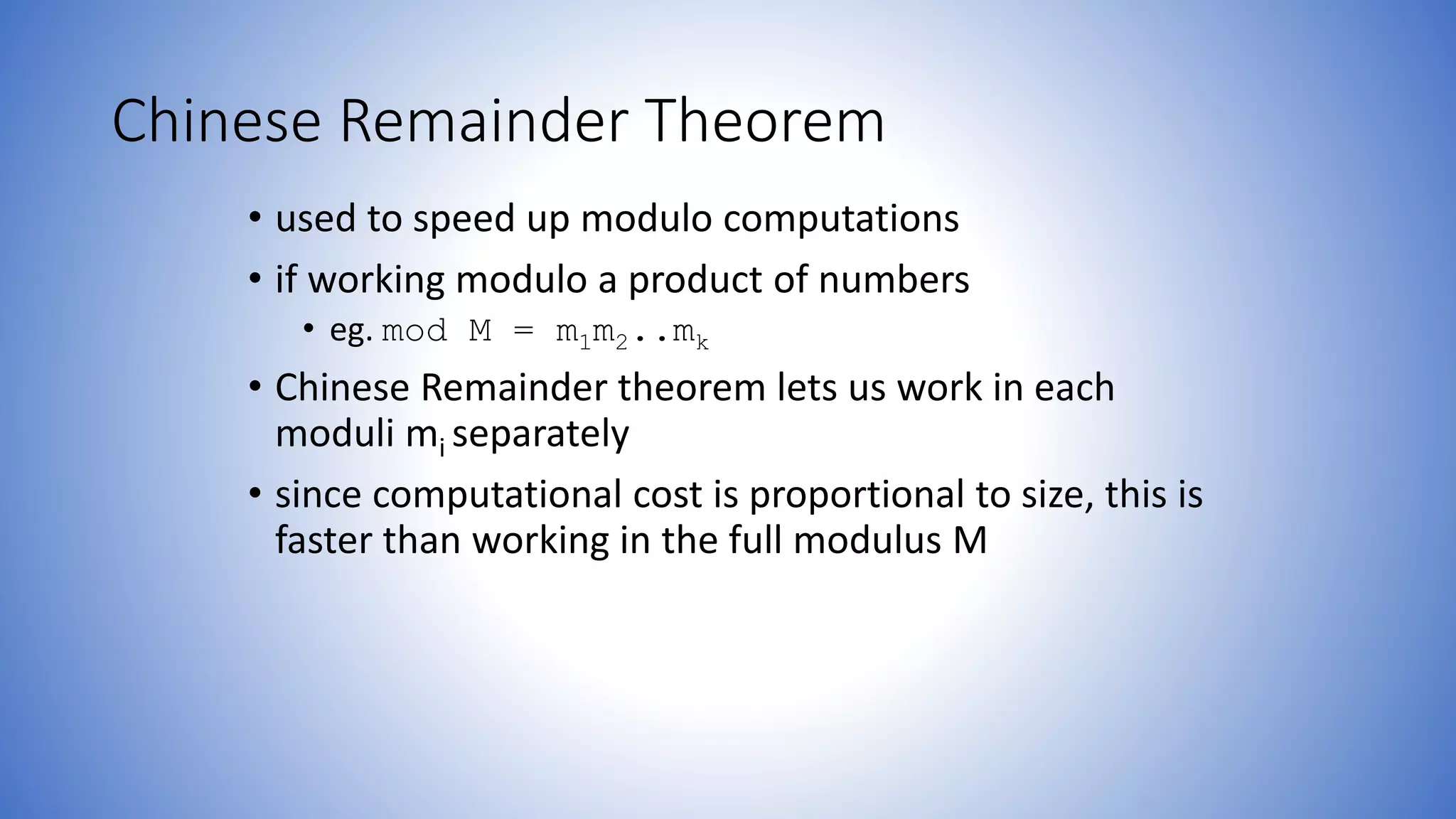 Information and network security 35 the chinese remainder theorem | PPTX