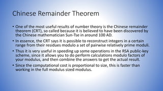 Information and network security 35 the chinese remainder theorem | PPTX